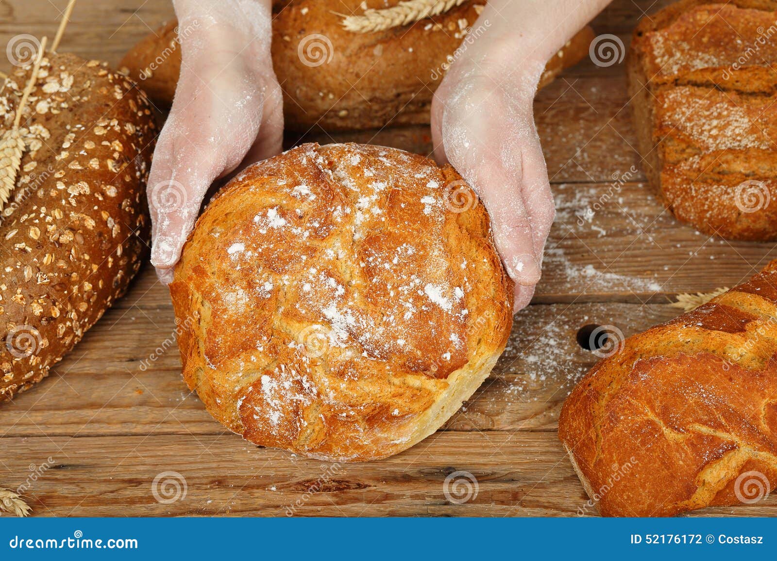 Traditional bread stock photo. Image of holding, grain - 52176172