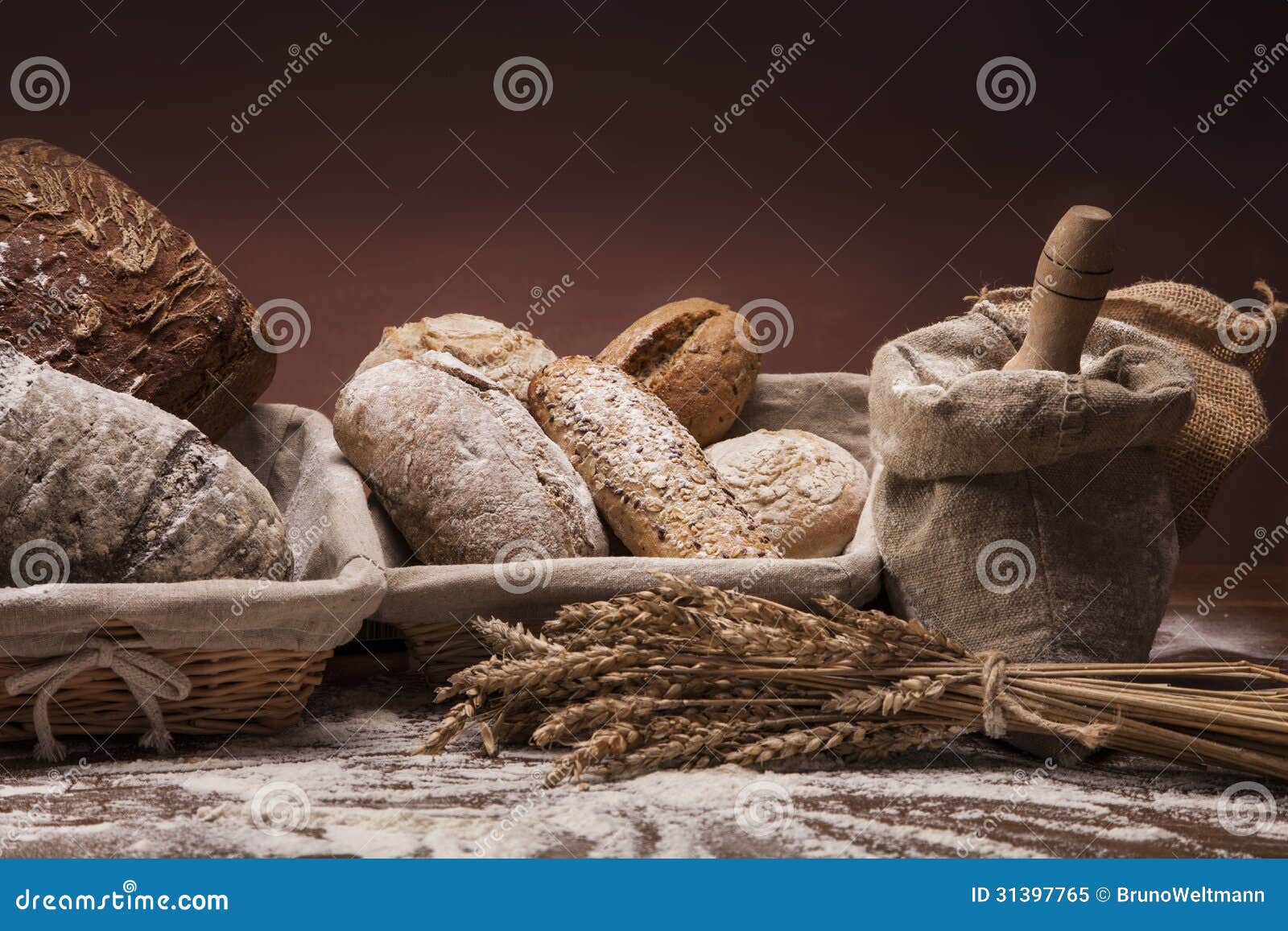 Traditional Bread and Components Stock Image - Image of wheat, objects ...