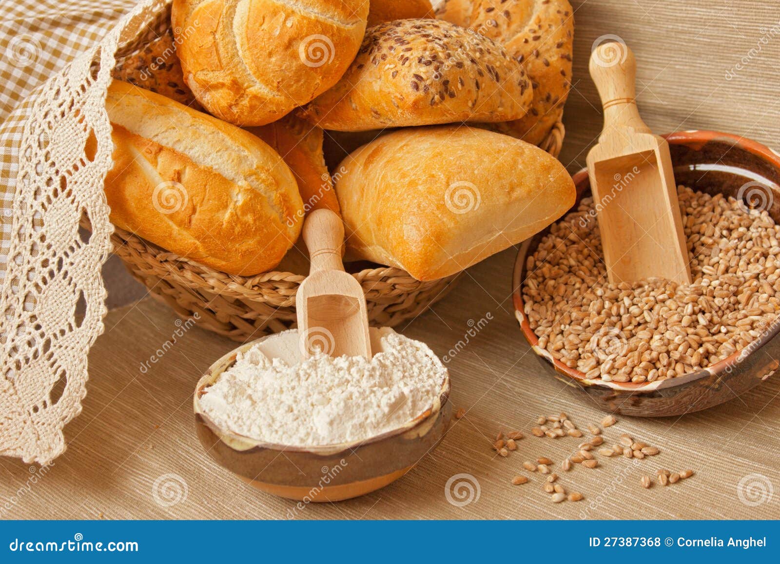 Traditional Bread with Main Ingredients Stock Photo - Image of food ...