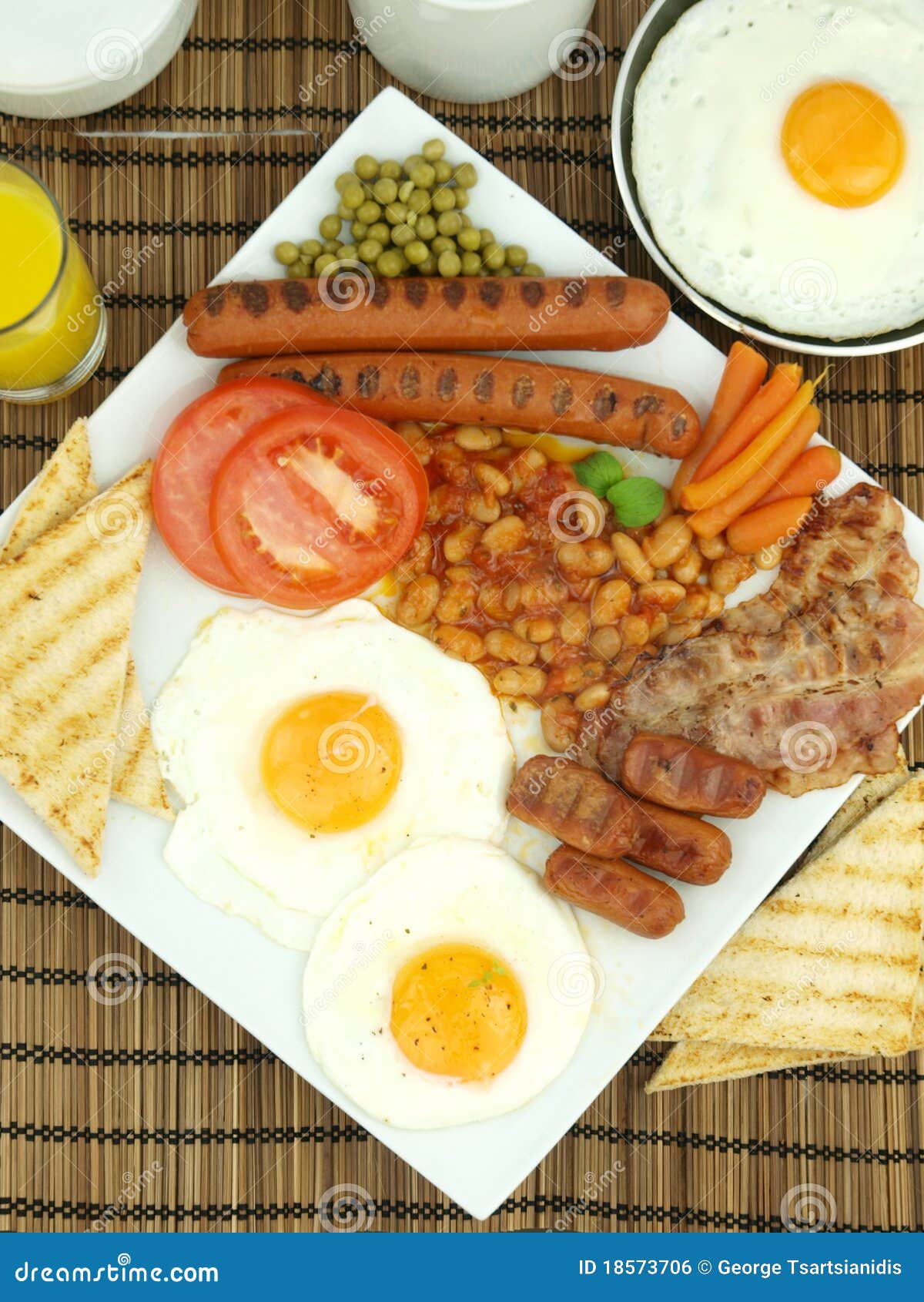 Traditional breakfast stock photo. Image of sausage, meal - 18573706