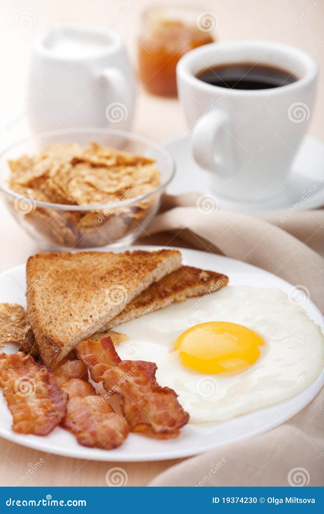 Traditional breakfast stock photo. Image of fried, healthy - 19374230