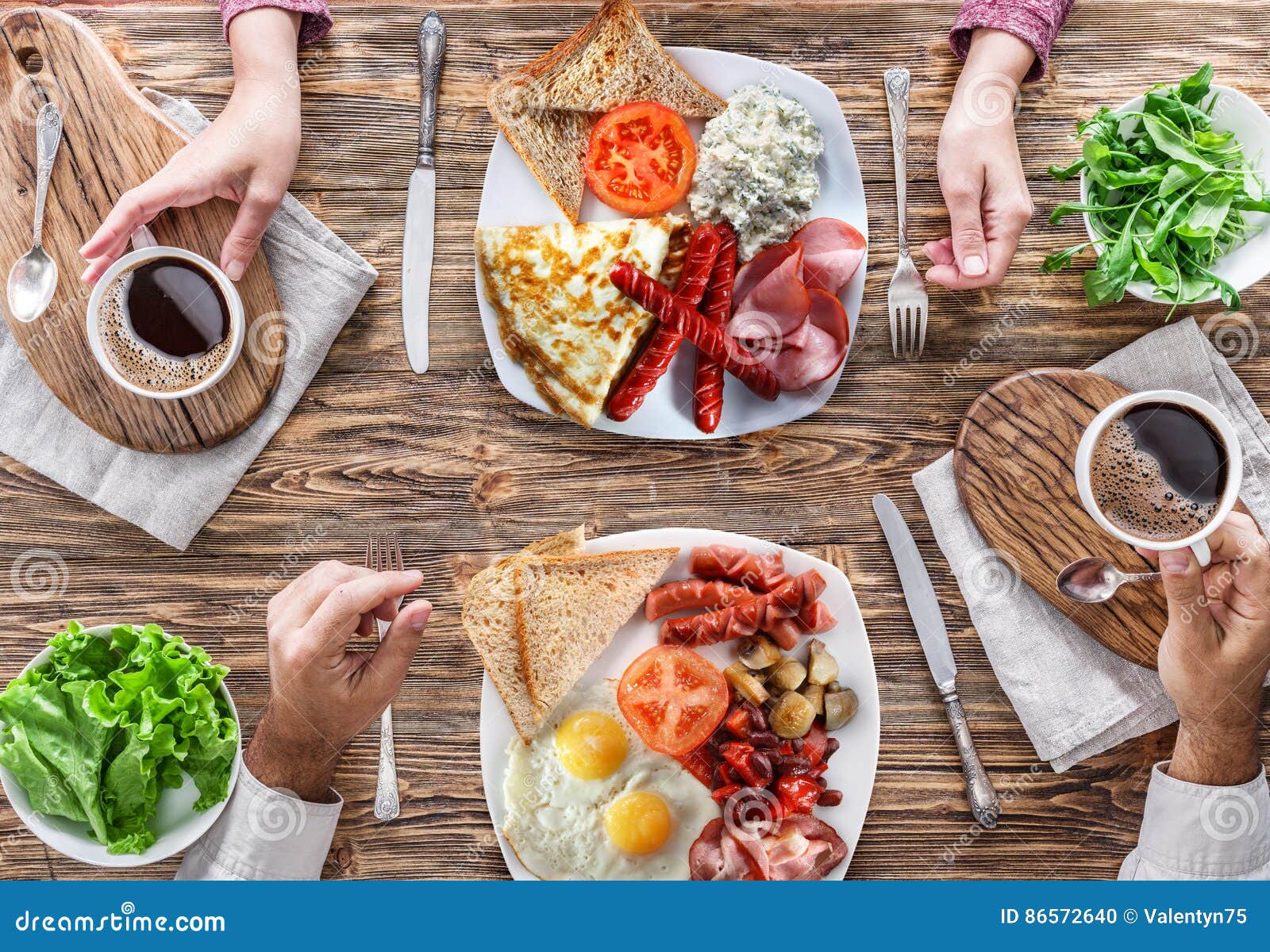 Traditional Breakfast at Home. Stock Photo - Image of country, food ...