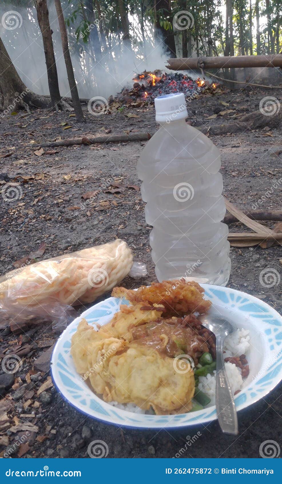 Traditional Breakfast with NASI PECEL Stock Photo - Image of water ...