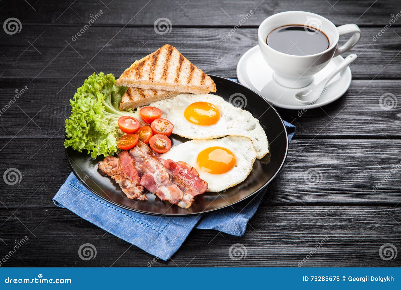 Traditional Breakfast on a Plate Stock Photo - Image of fried, healthy ...