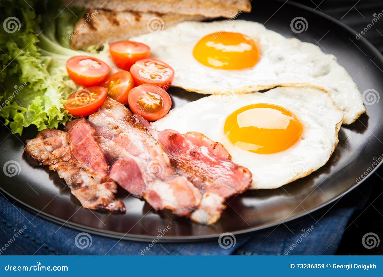Traditional Breakfast on a Plate Stock Image - Image of pork, english ...