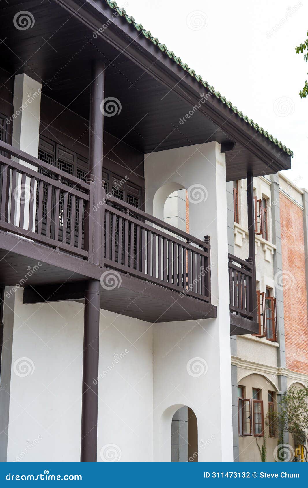 Traditional Brick Building in Modern Chinese Style Stock Photo - Image ...