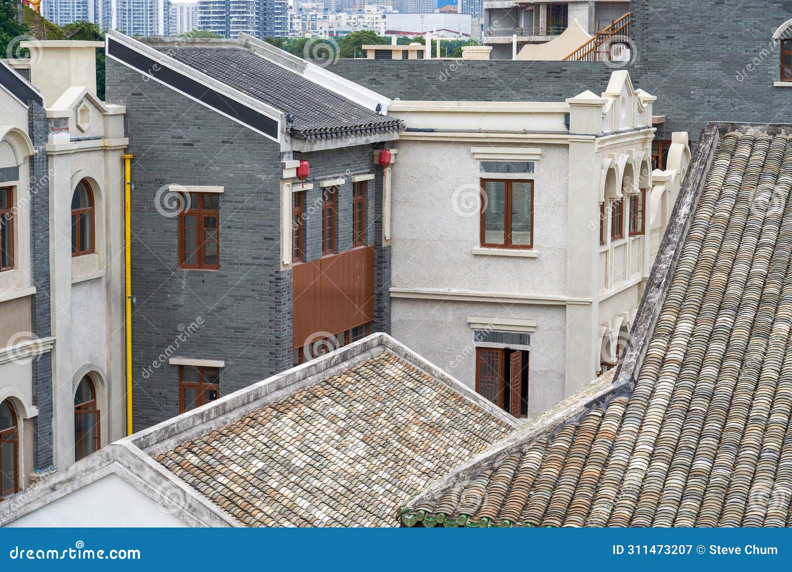 Traditional Brick Building in Modern Chinese Style Stock Image - Image ...