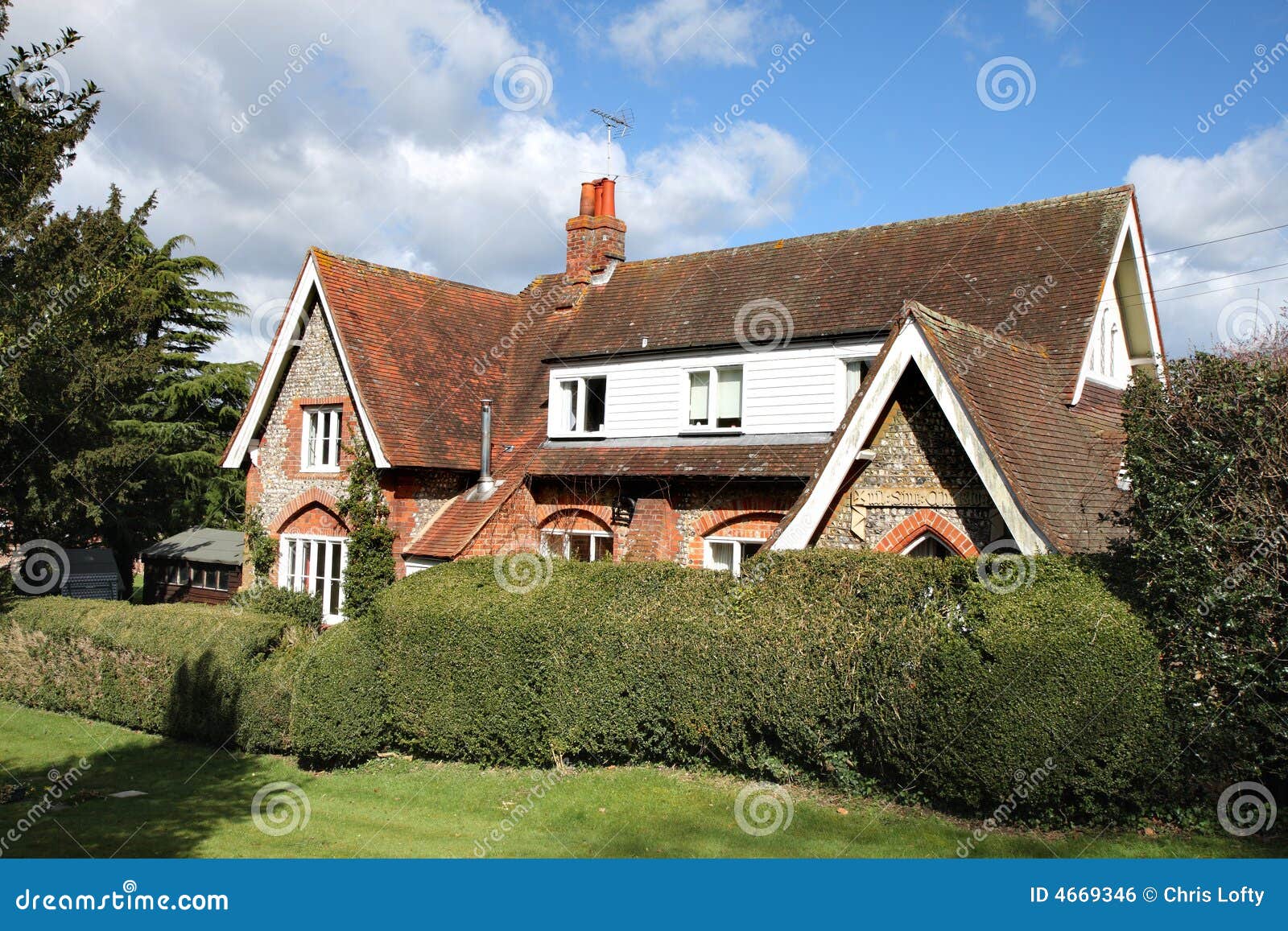 Traditional Brick and Flint English House Stock Photo - Image of ...