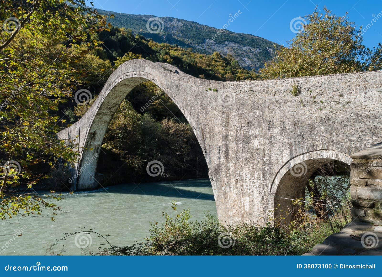 Traditional Bridge in Greece Stock Photo - Image of landmark, beautiful ...
