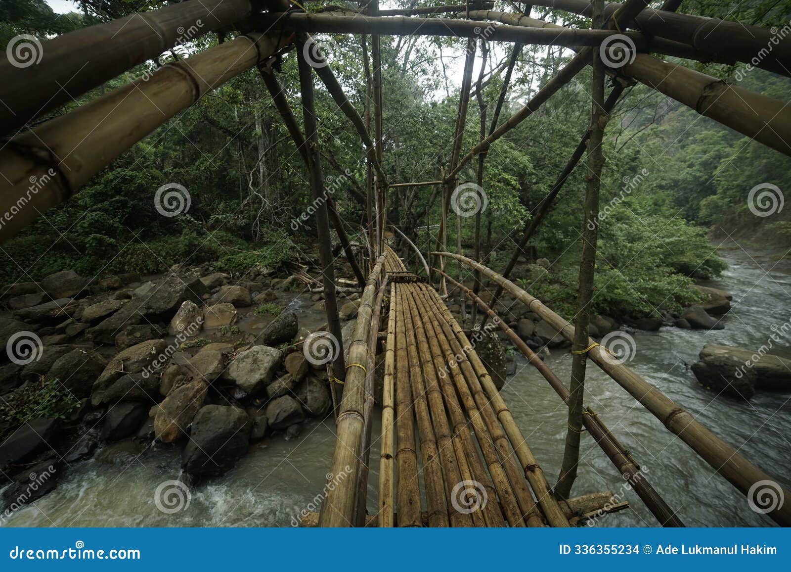 Traditional Bridges Made of Bamboo in Indonesia Stock Photo - Image of ...