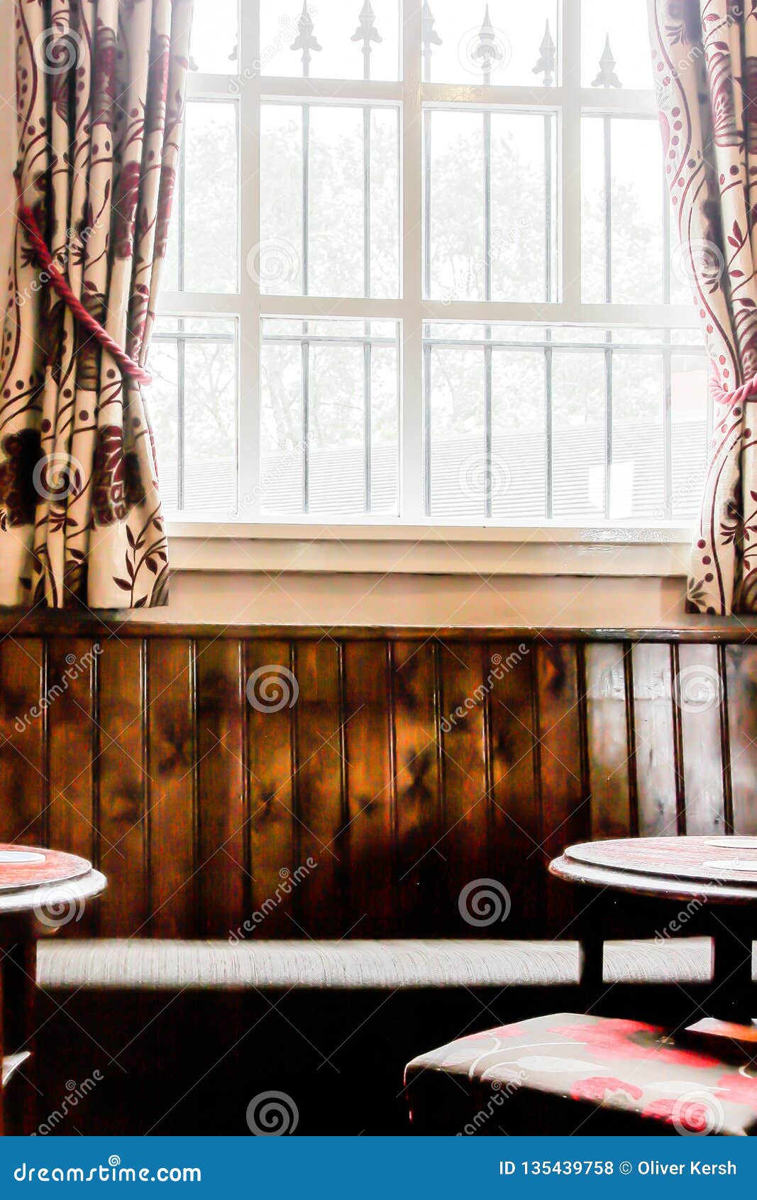 Traditional British Pub Interior Stock Photo - Image of leather ...
