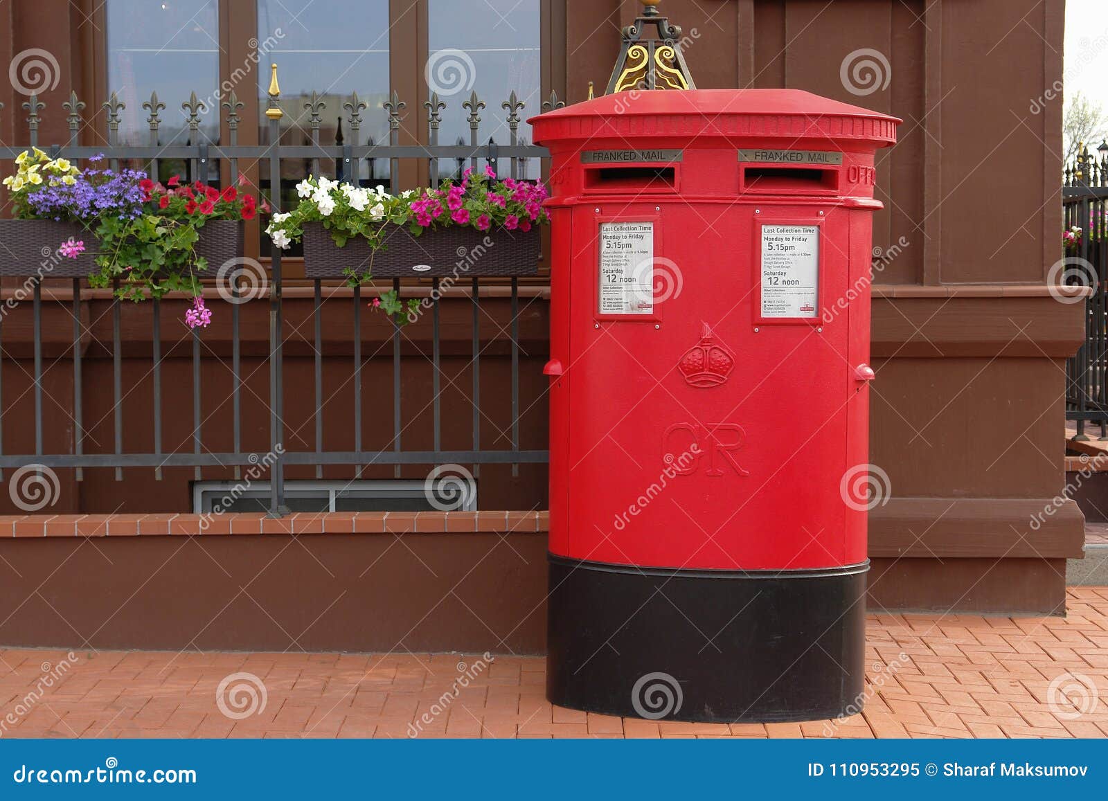 Traditional British Red Post Box on Street. Editorial Image - Image of ...