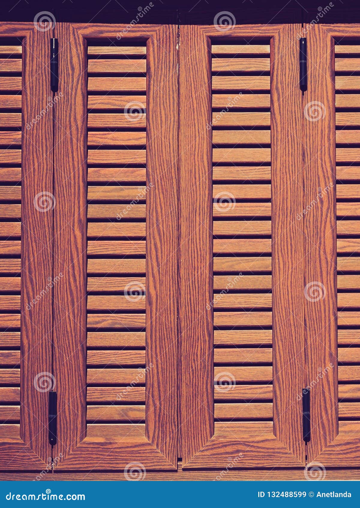Traditional Brown Shutters Window, Greece Stock Image - Image of detail ...
