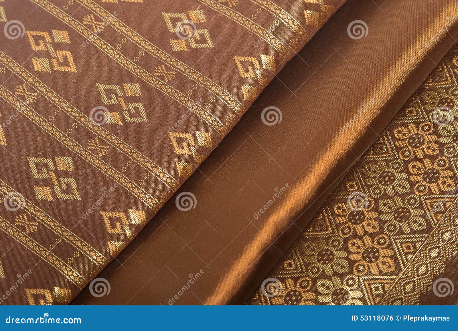 Traditional Brown Thai Fabric Pattern Stock Photo - Image of sample ...