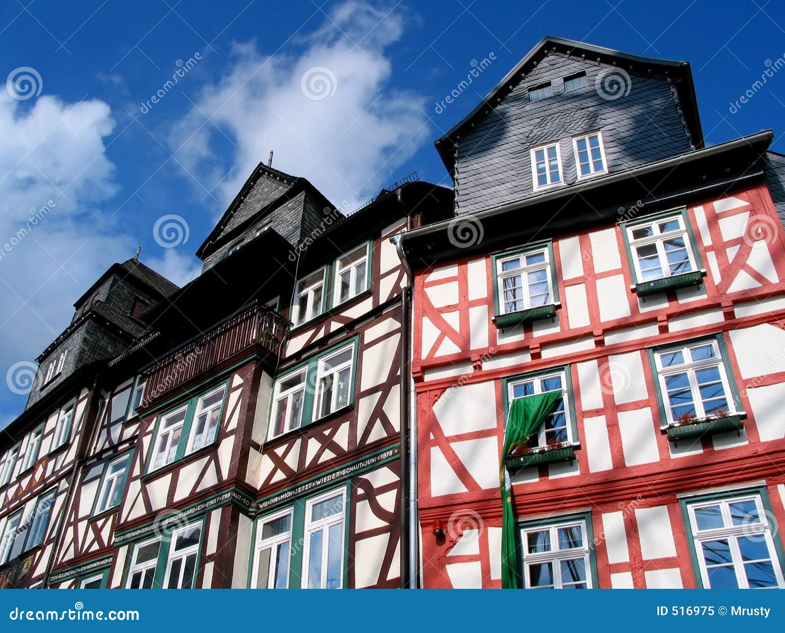 Traditional building stock image. Image of clouds, home - 516975