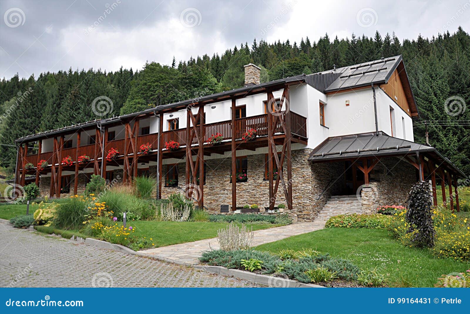 Traditional Building in Mountain Stock Image - Image of plant, small ...