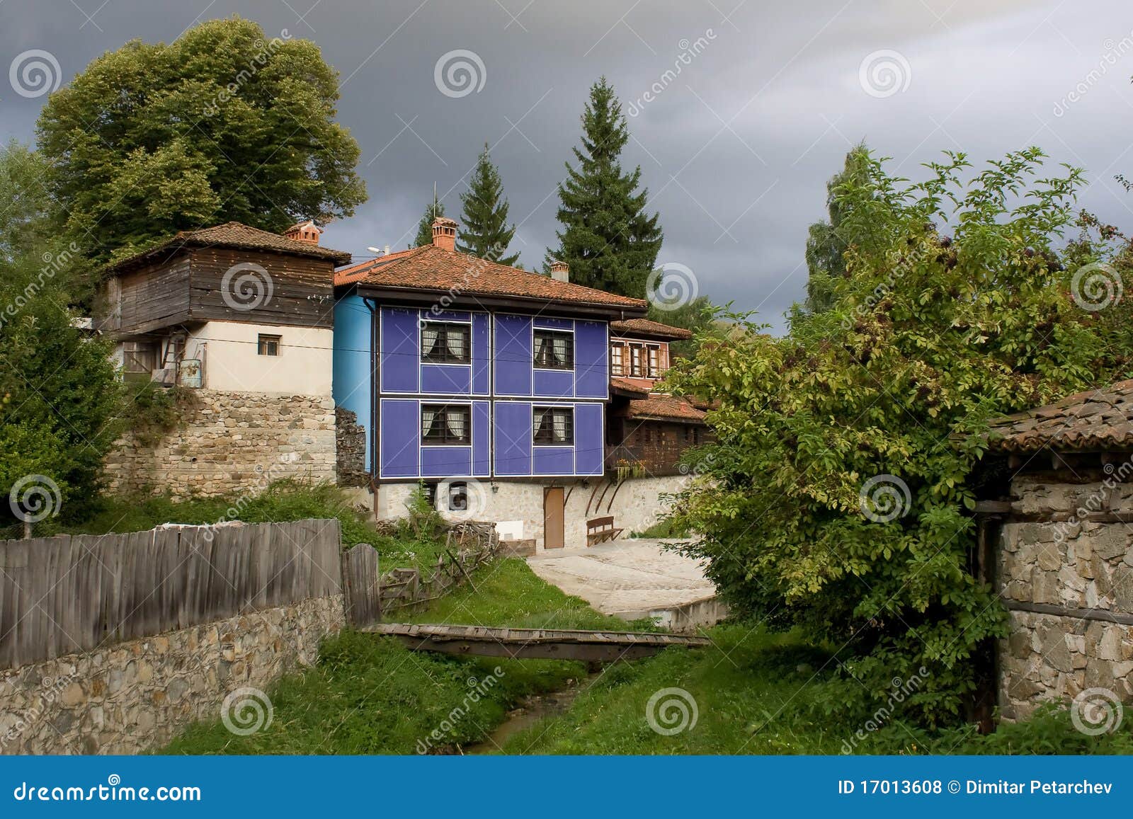 Traditional Bulgarian Architecture Stock Photo - Image of roof, windows ...