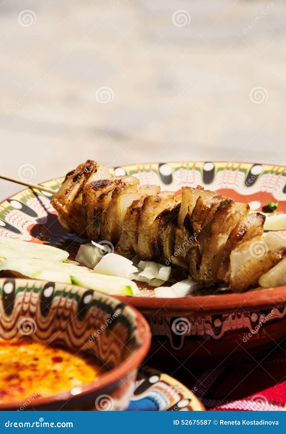Traditional Bulgarian Grilled Meet Dish Stock Image - Image of grilled ...