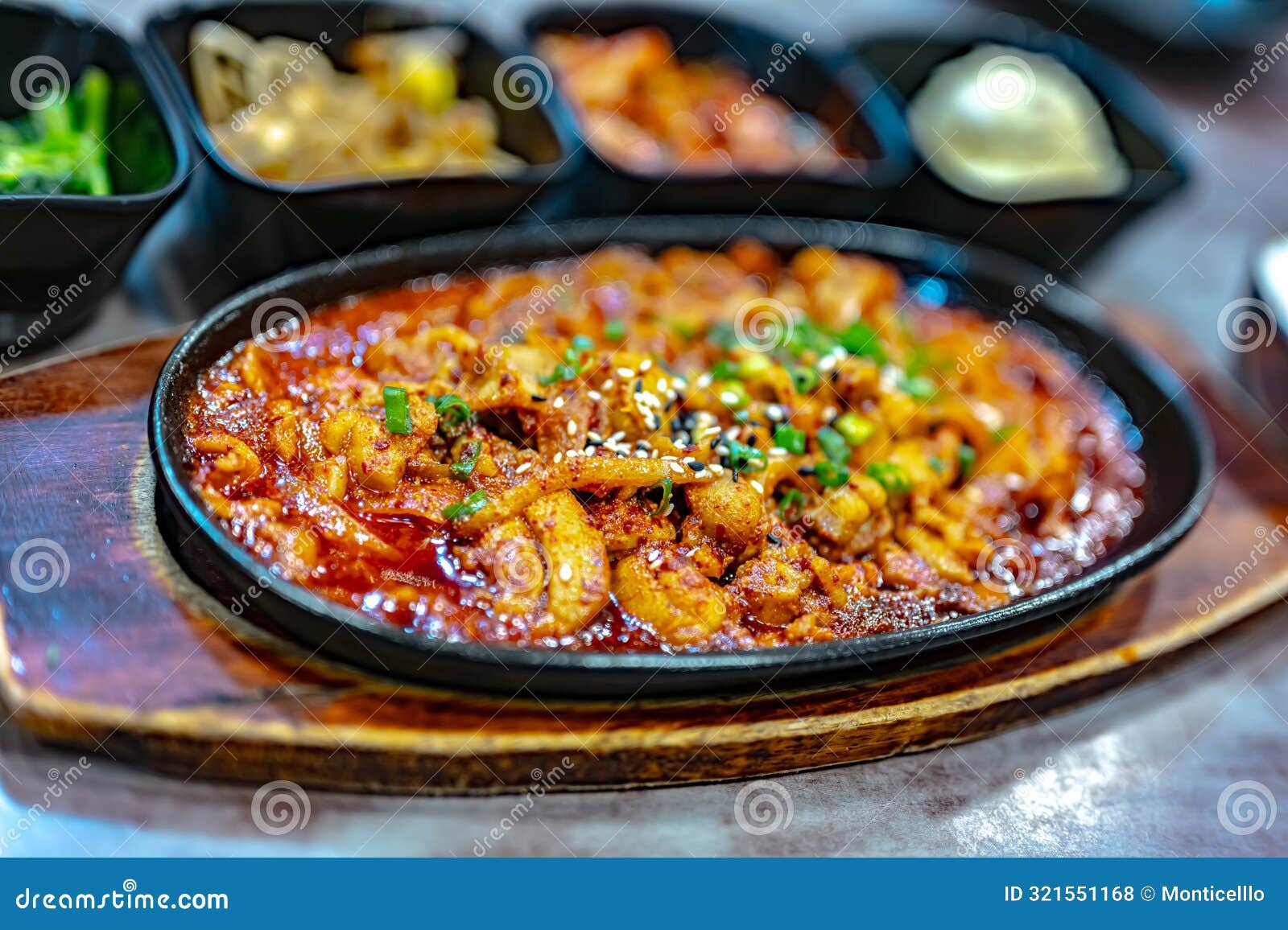 Traditional Bulgogi Chicken Served in Korean Restaurant Stock Photo ...