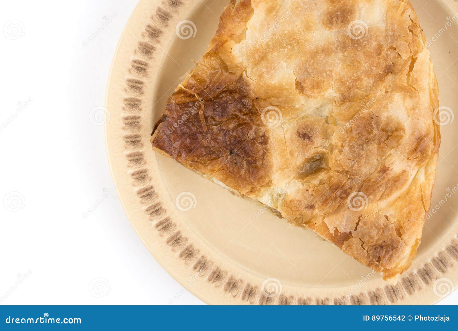 Traditional Burek Pie with Meat Isolated Over White Background Stock ...
