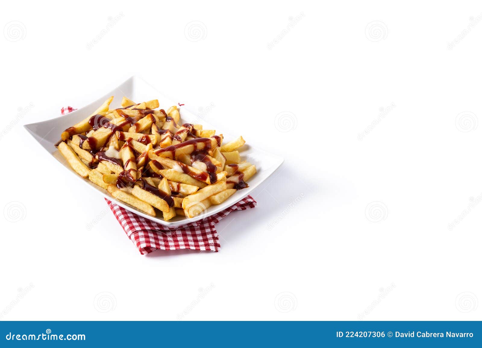 Traditional Canadian Poutine Isolated On White Background Royalty-Free ...