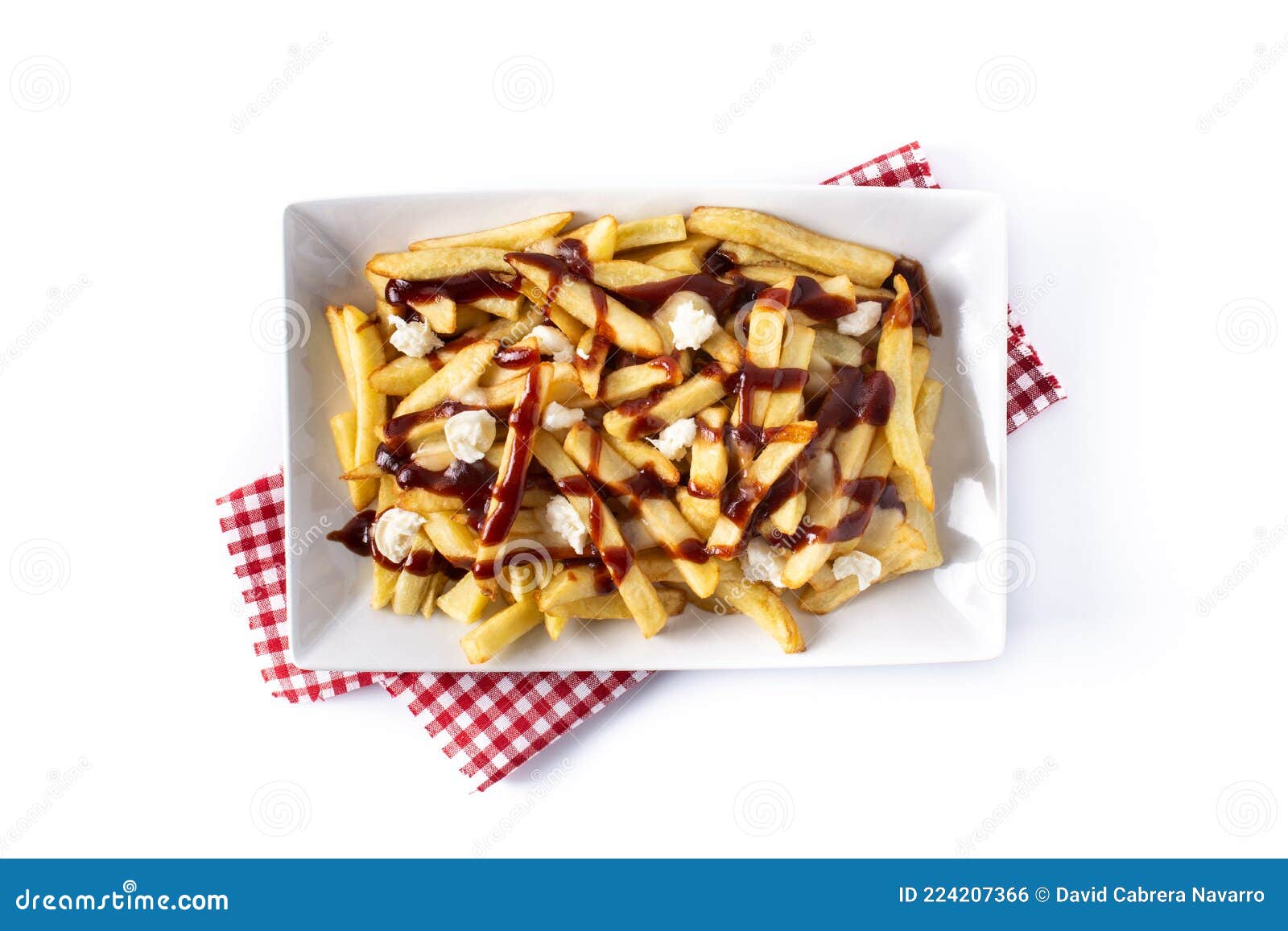 Traditional Canadian Poutine Isolated On White Background Stock ...