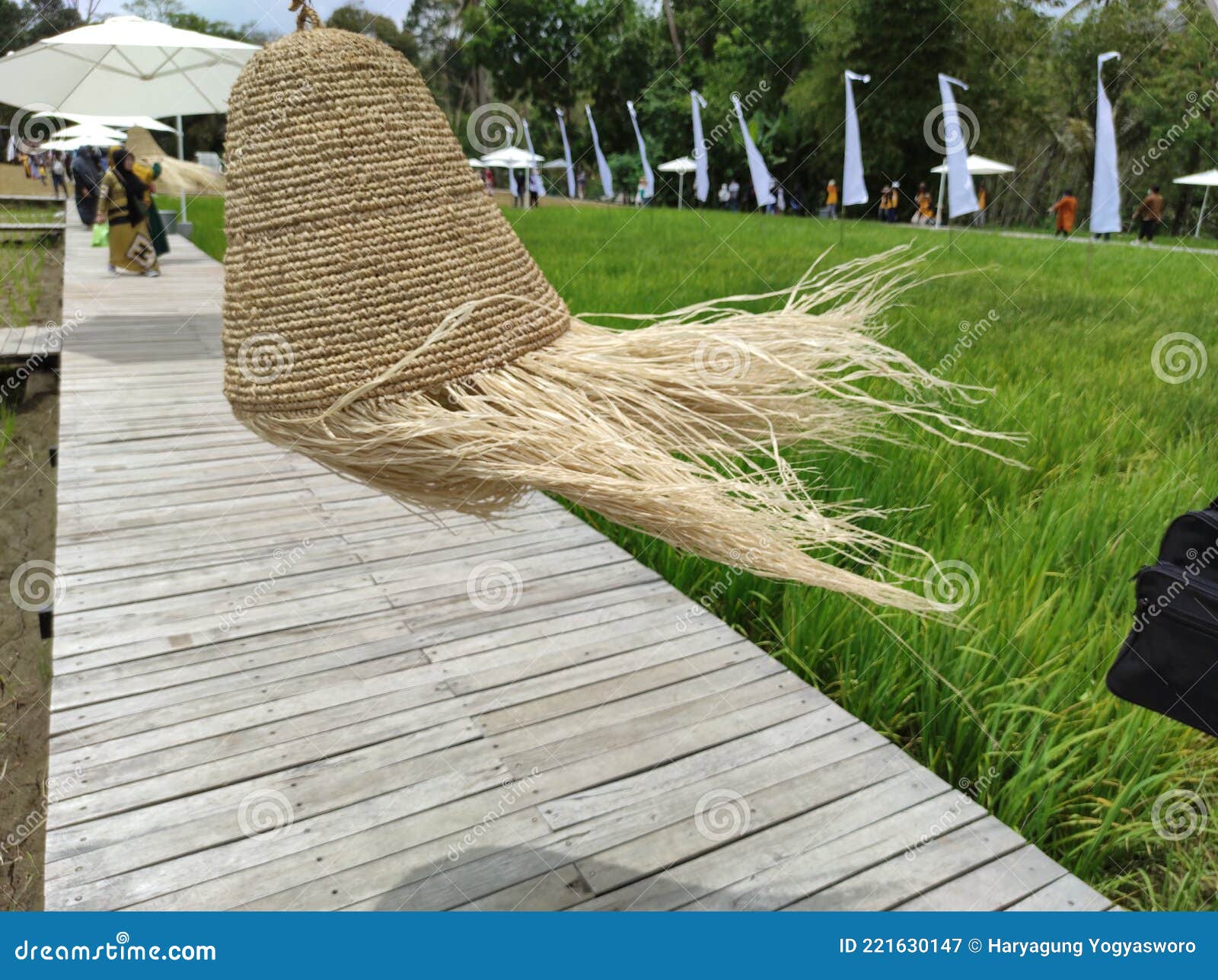 Traditional Cane Work Decoration Hanging, Blowing in the Wind Stock ...