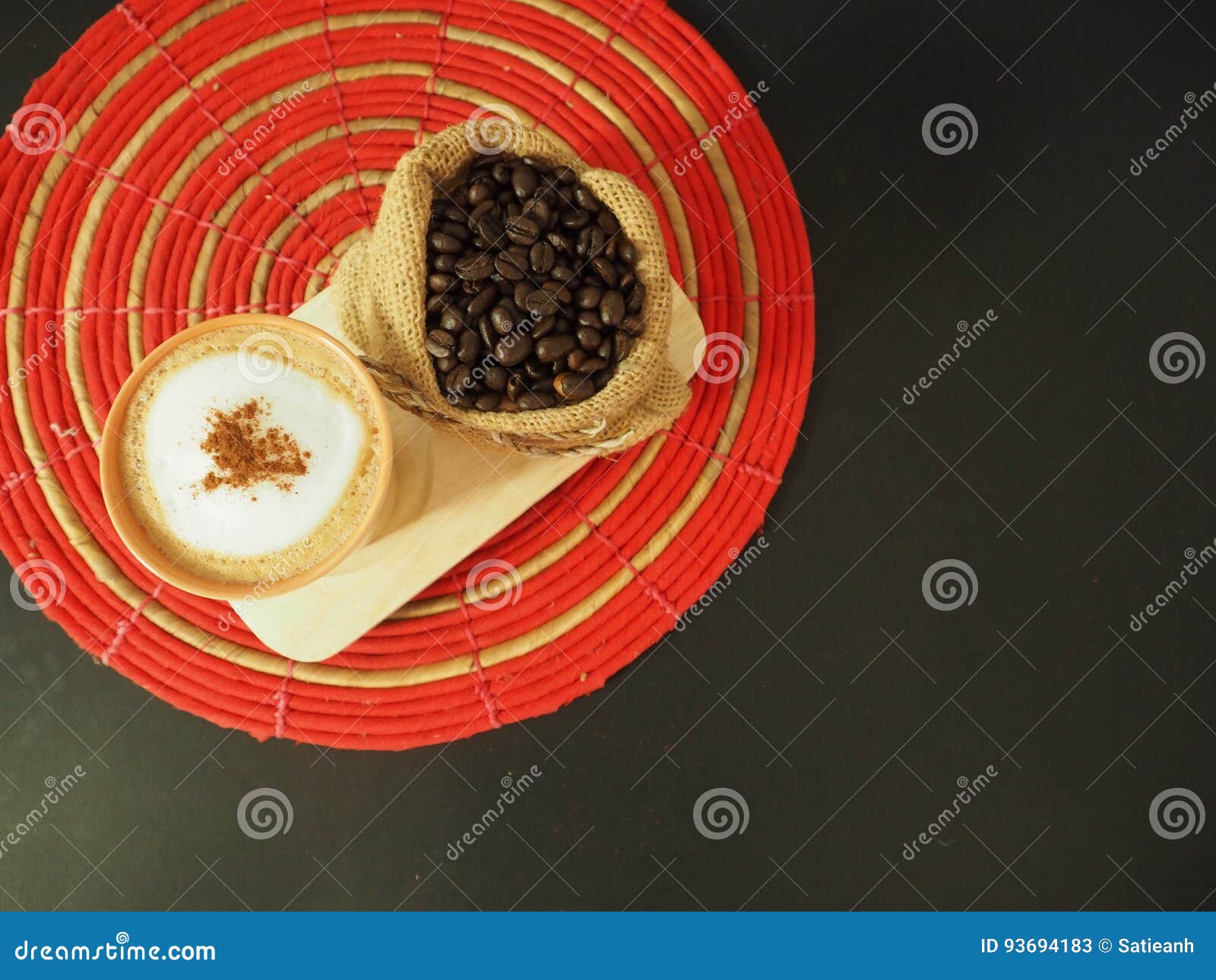 Traditional cappuccino. stock image. Image of garden - 93694183