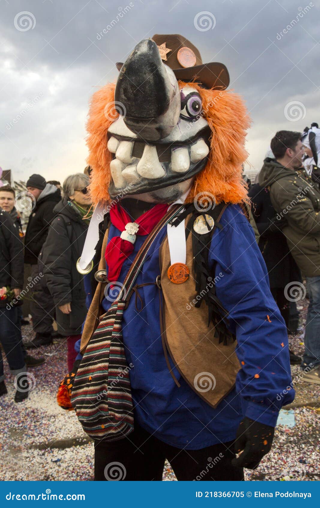 The Traditional Carnival Parade of Carnival Masks in Basel, Switzerland ...