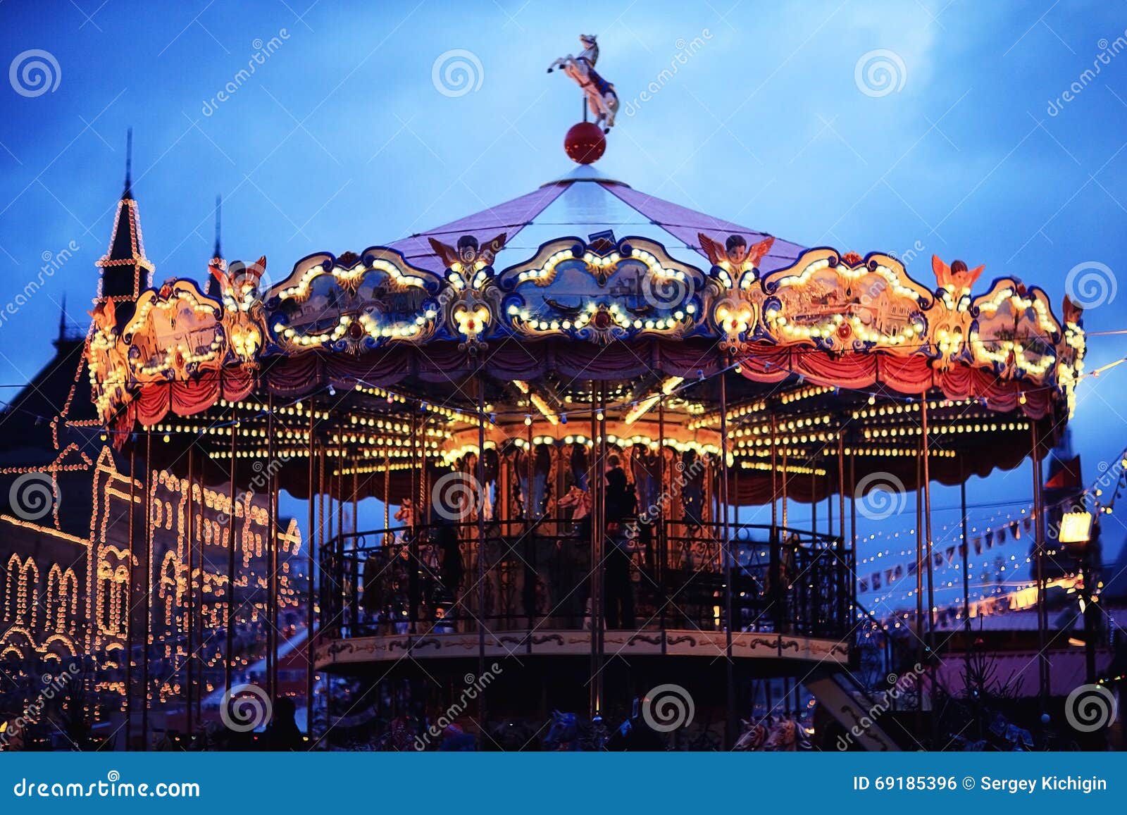 Traditional Carousel With Horses Stock Photo | CartoonDealer.com #25364886