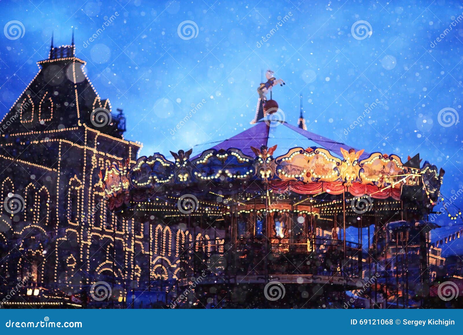 Traditional carousel stock photo. Image of motion, city - 69121068