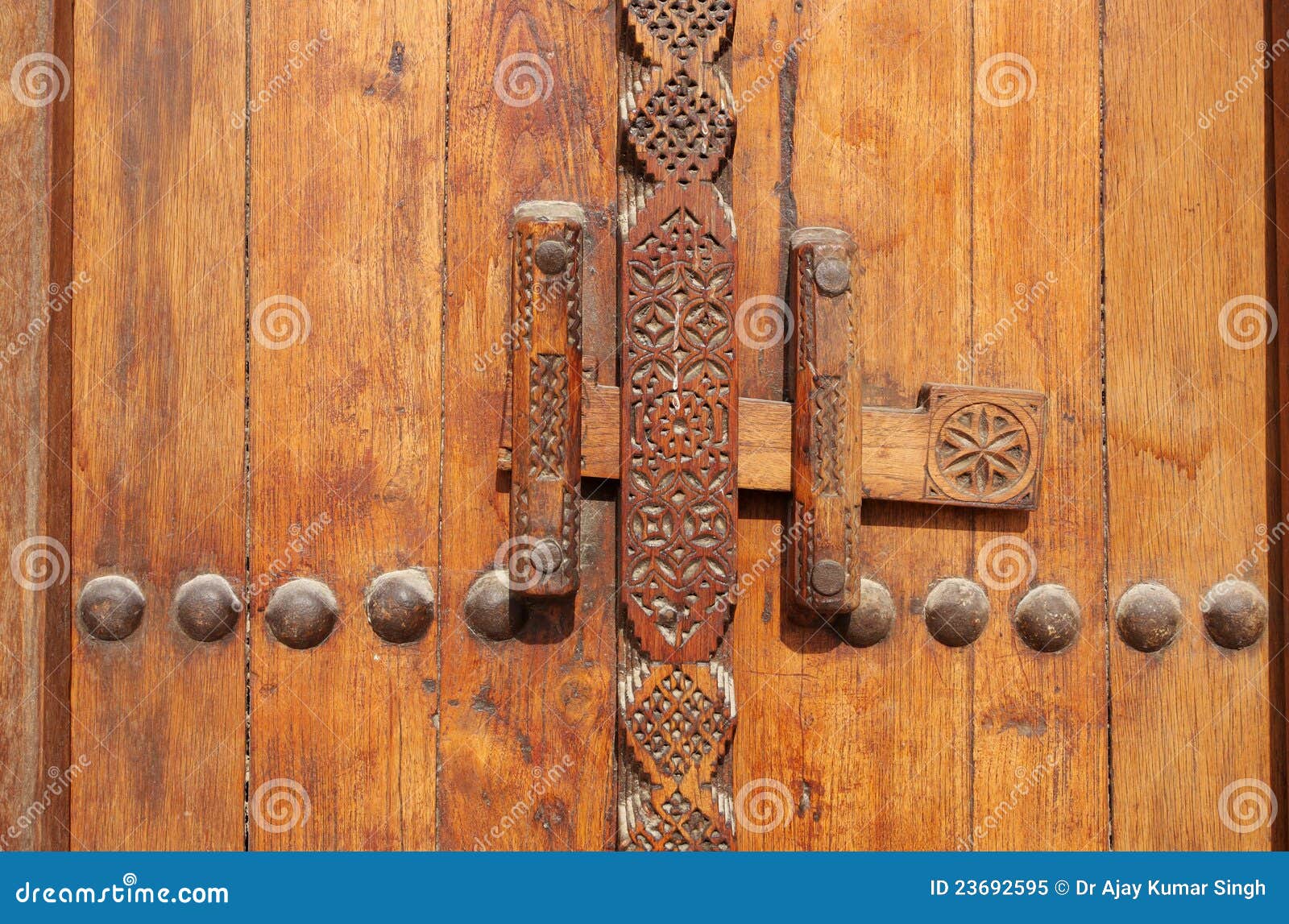 Traditional Carved Old Locking System of Door Stock Image - Image of ...
