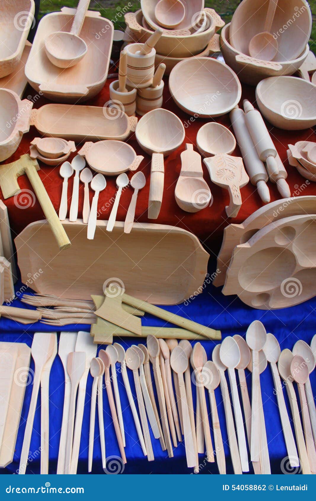 Traditional Carved Wood Dishware Stock Photography | CartoonDealer.com ...