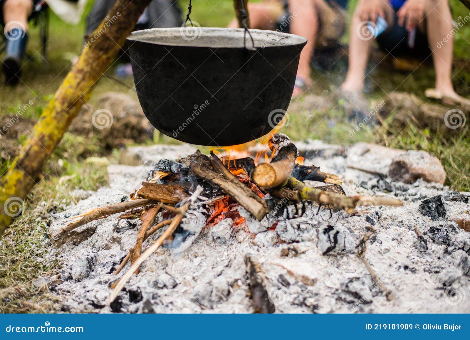 Traditional Cauldron by the Campfire Stock Image - Image of wildlife ...