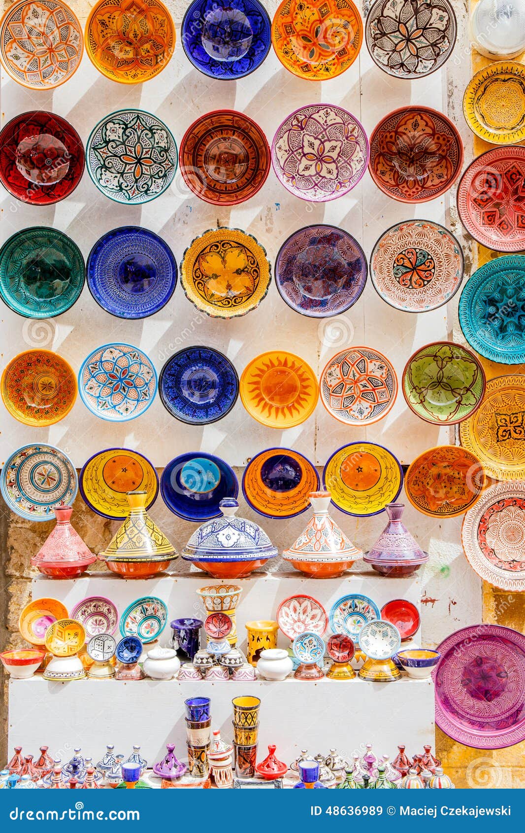 Traditional Ceramic Pottery in Morocco Stock Image - Image of color ...