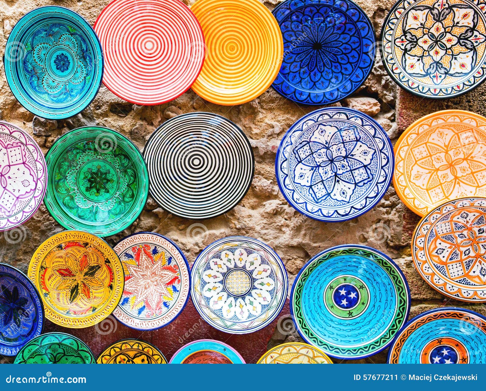 Traditional Ceramic Pottery in Morocco Stock Image - Image of plate ...