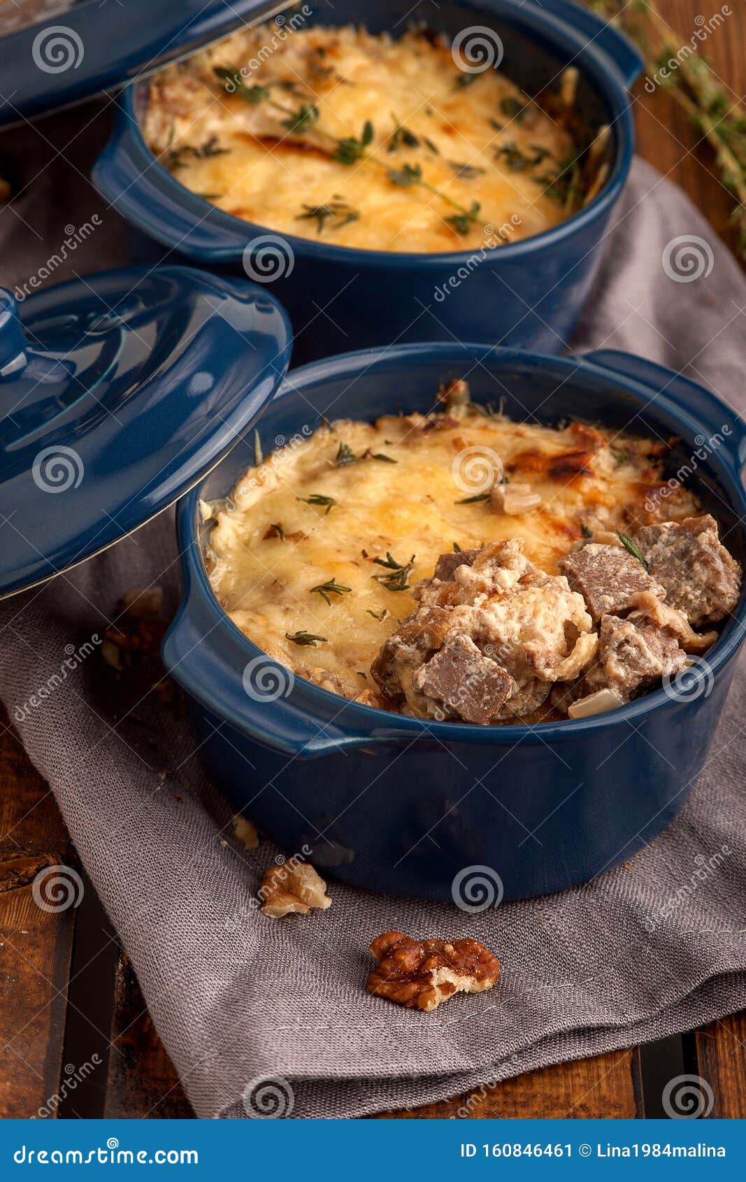Traditional Cheese Casserole in a Portion Plate Stock Image - Image of ...