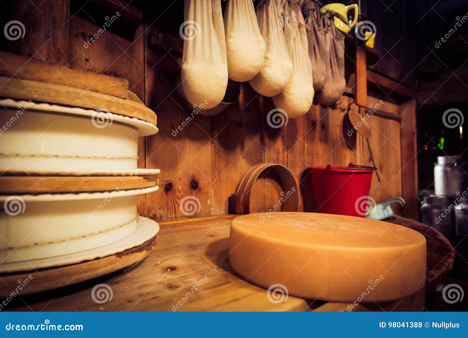 Traditional Cheese Making stock photo. Image of horizontal - 98041388