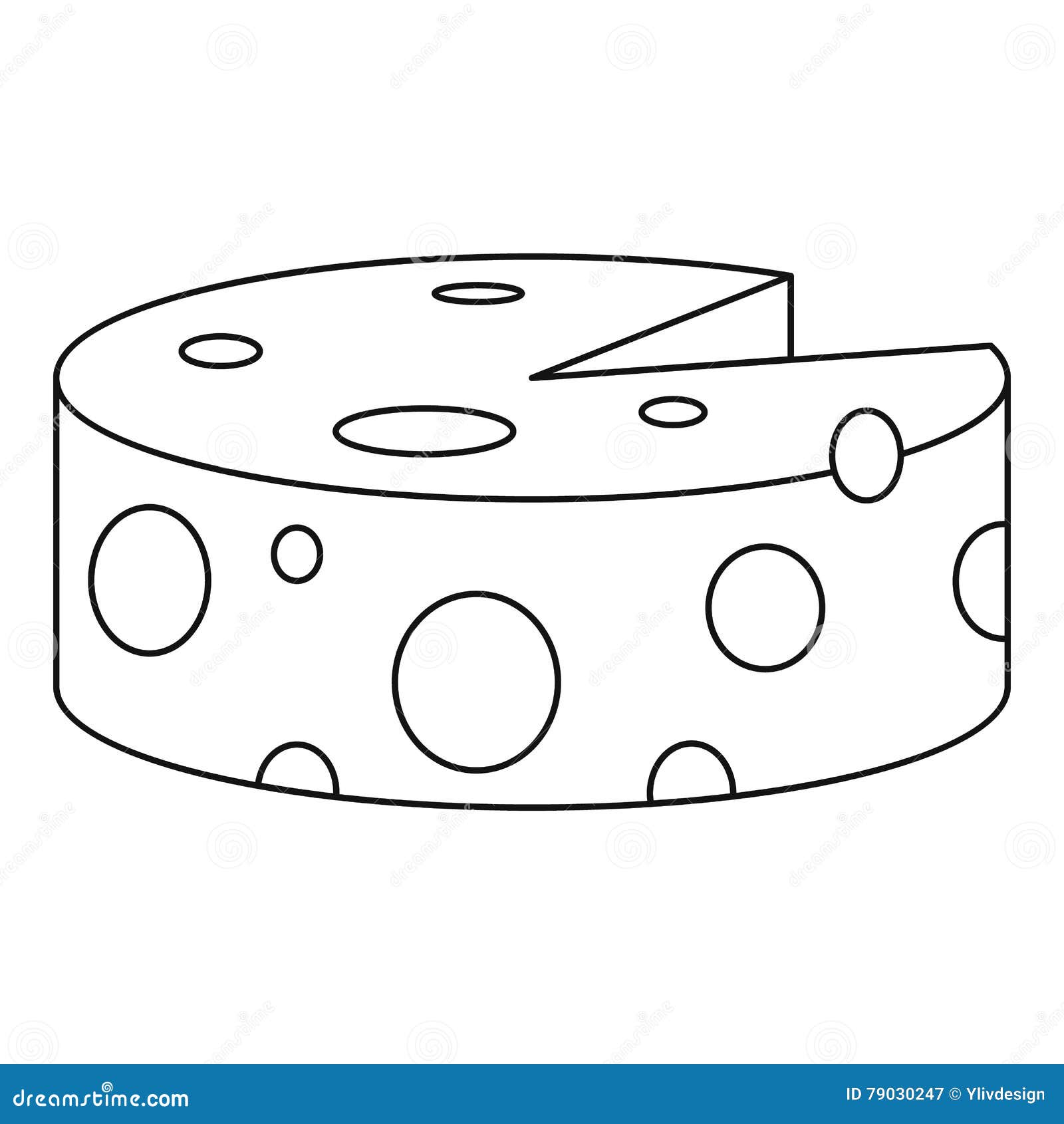Traditional Cheese Wheel Icon, Outline Style Stock Vector ...