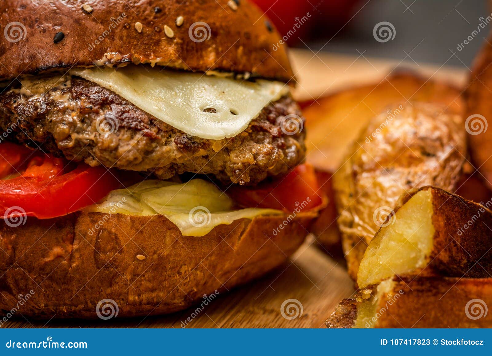 Cheeseburger with Beef Meat Stock Image - Image of patty, fastfood ...