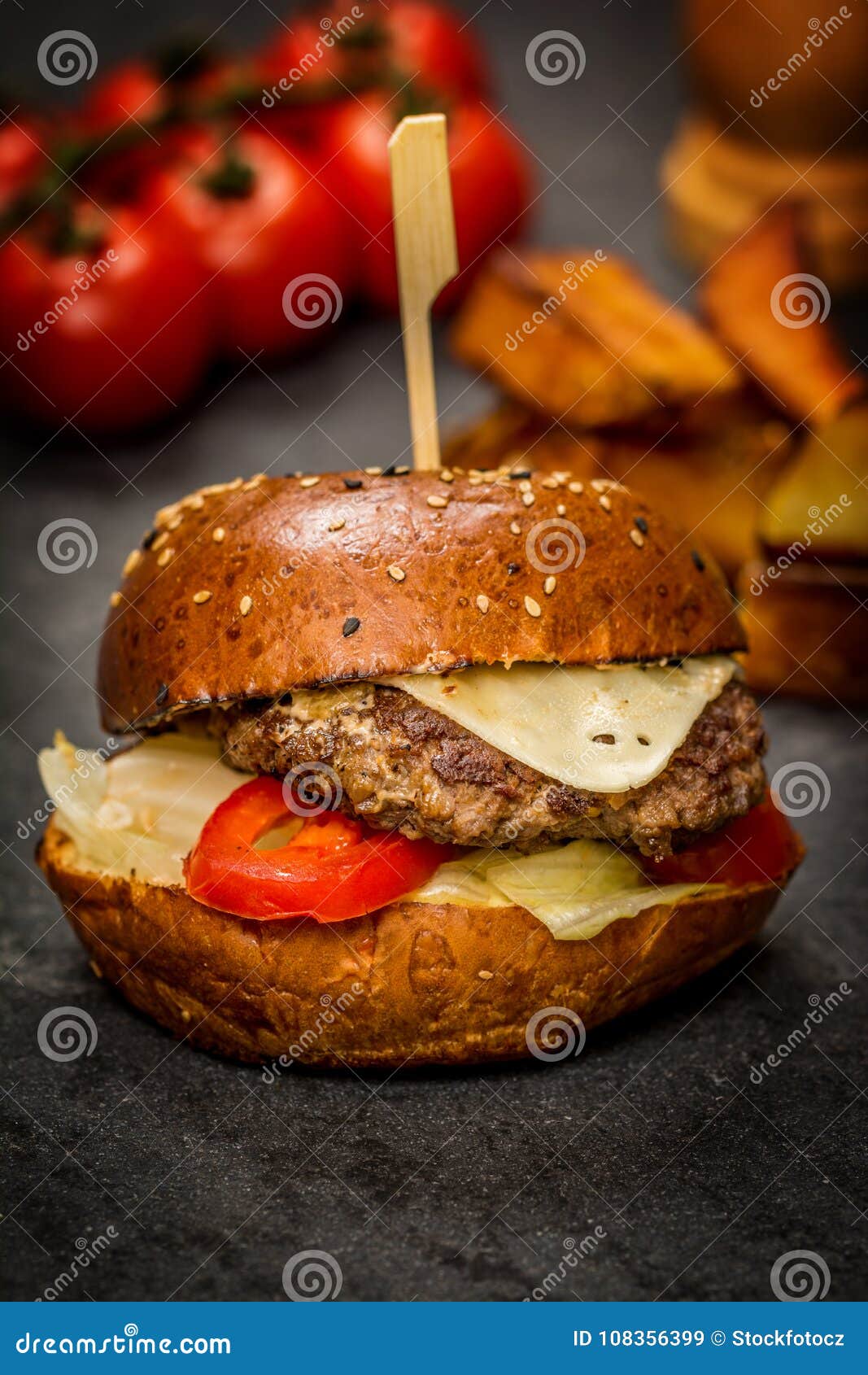 Cheeseburger with Beef Meat Stock Image - Image of meat, cheese: 108356399