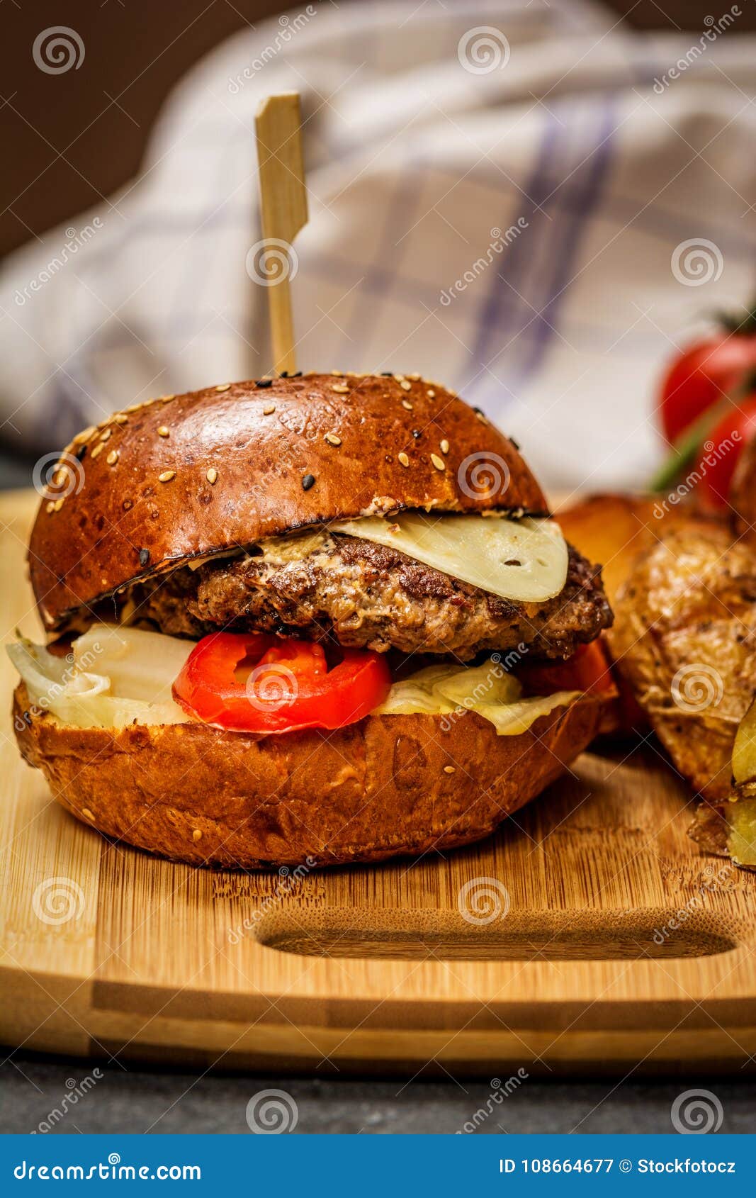 Cheeseburger with Beef Meat Stock Image - Image of junk, homemade ...
