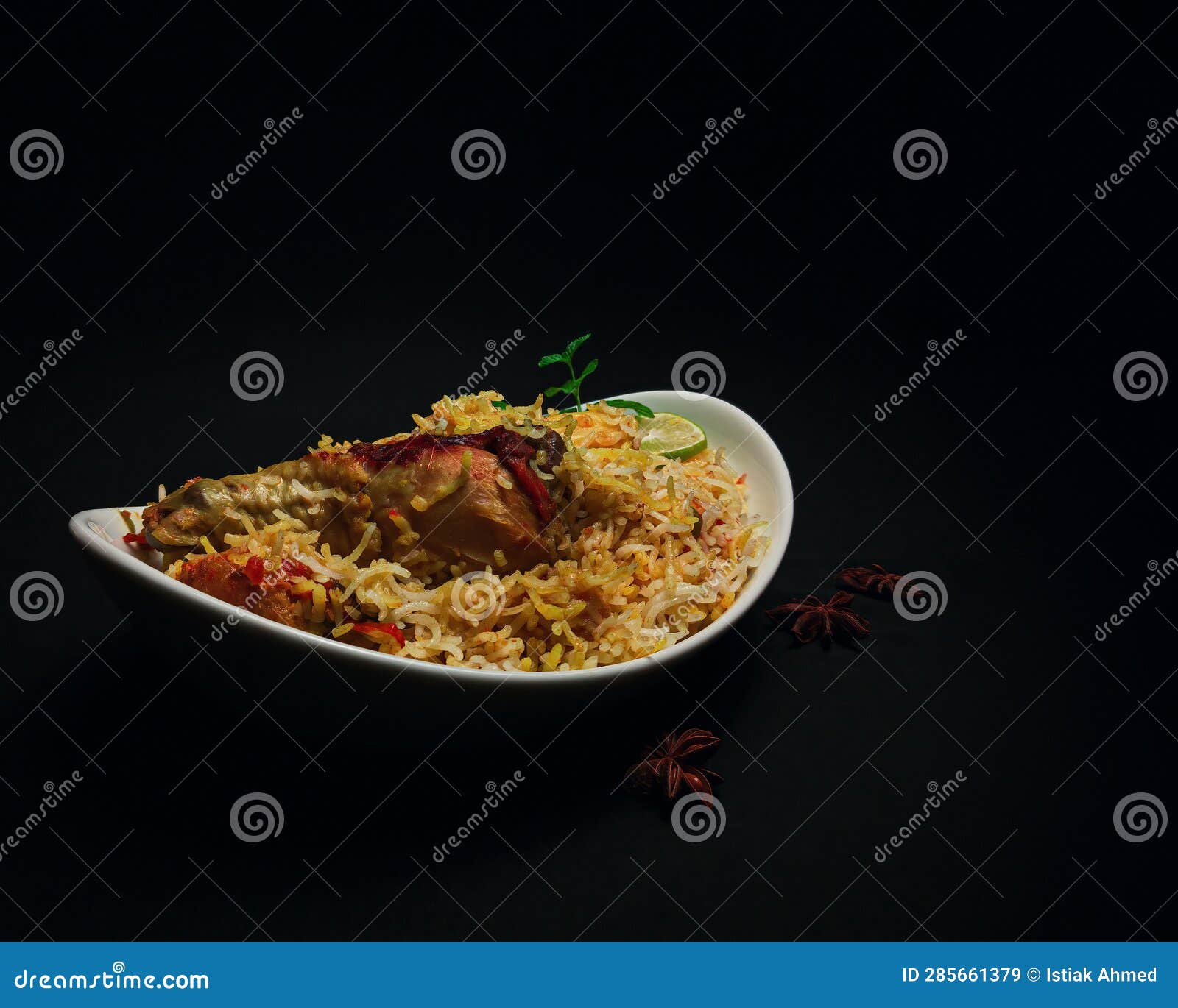 Traditional Chicken Biryani on Dark Background Stock Image - Image of ...