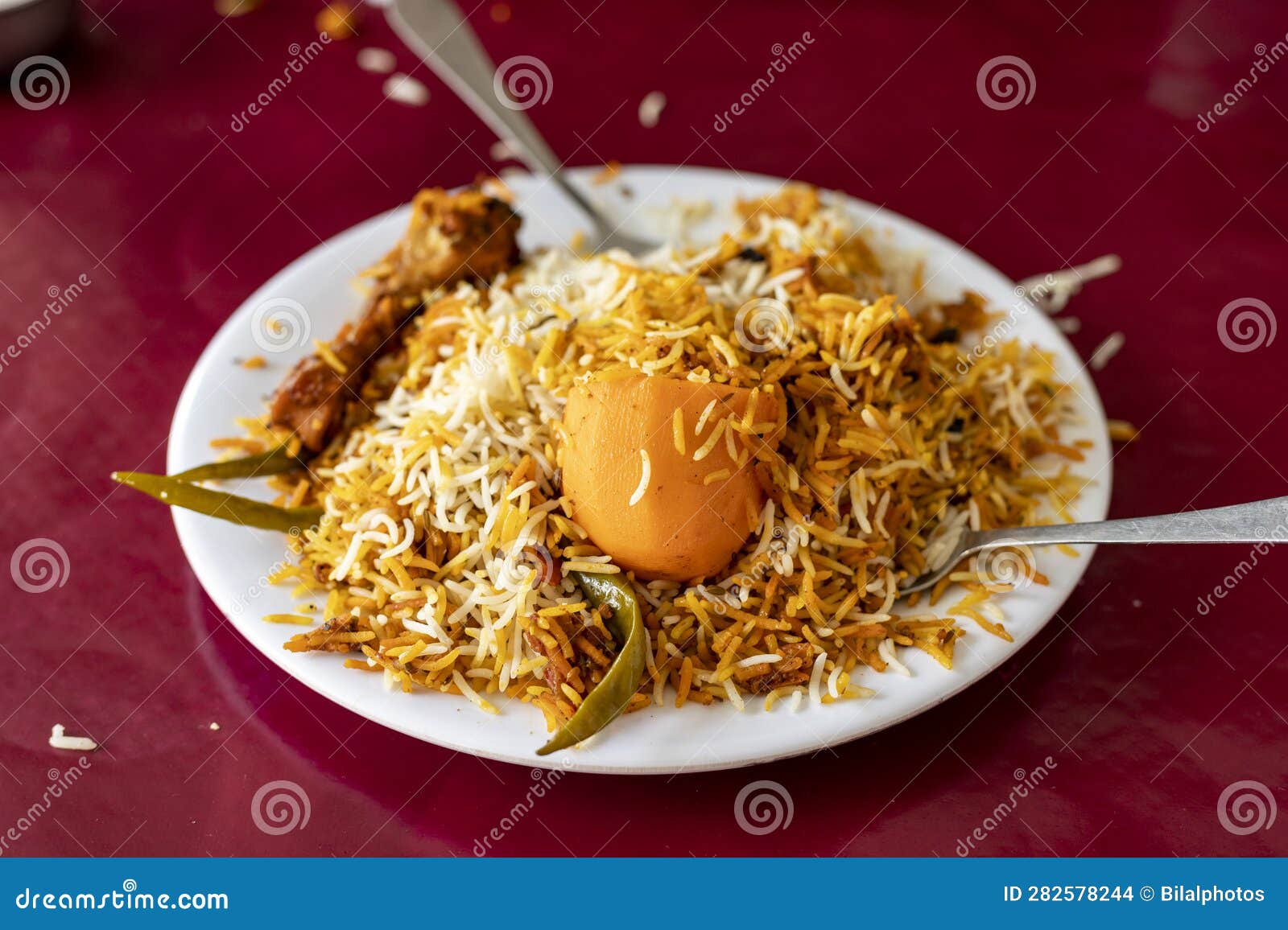 Traditional Chicken Biryani in a Plate Closeup Stock Photo - Image of ...