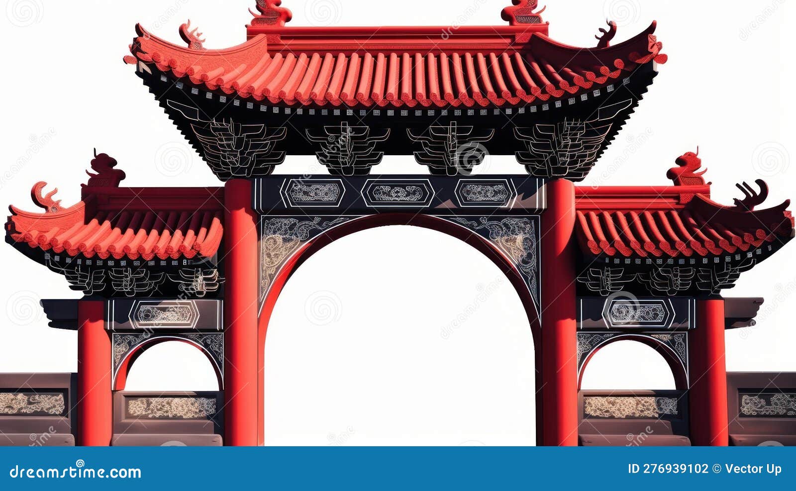 Traditional Chinese Arc. Generative AI Stock Illustration ...