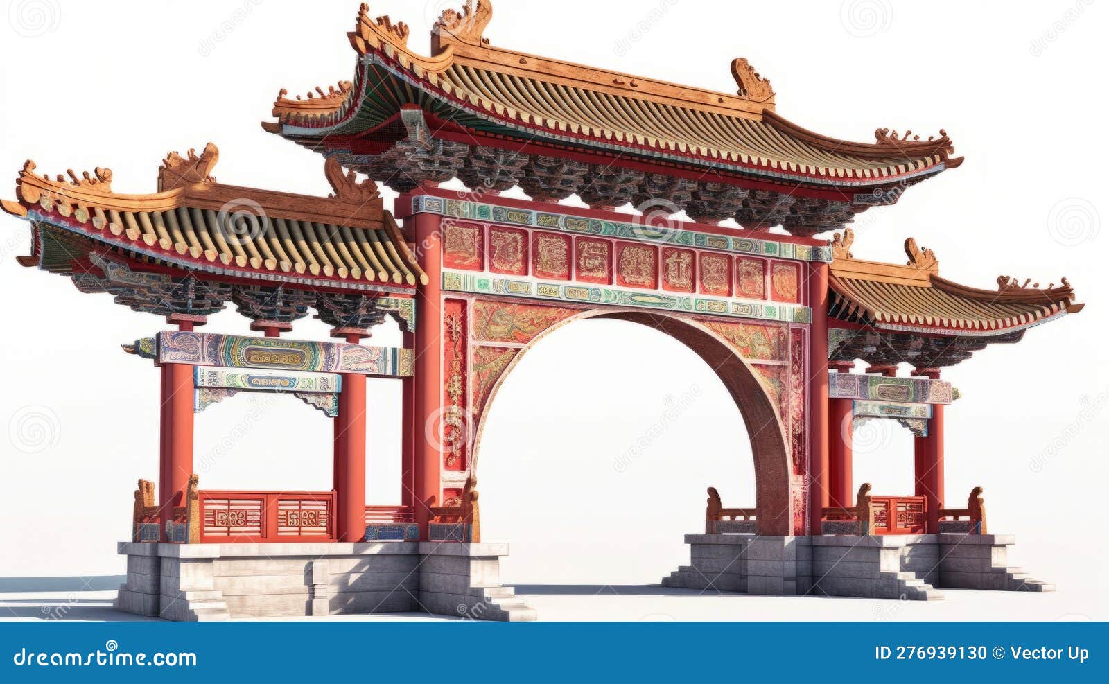 Traditional Chinese Arc. Generative AI Stock Illustration ...