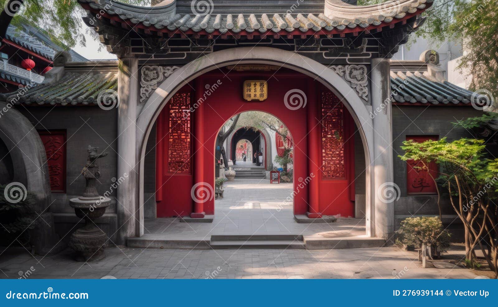 Traditional Chinese Arc. Generative AI Stock Illustration ...