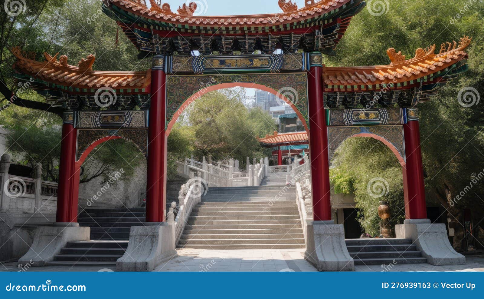 Traditional Chinese Arc. Generative AI Stock Illustration ...
