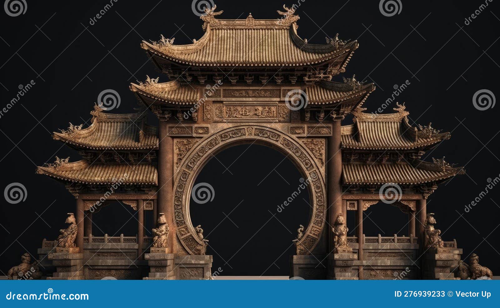 Traditional Chinese Arc. Generative AI Stock Illustration ...