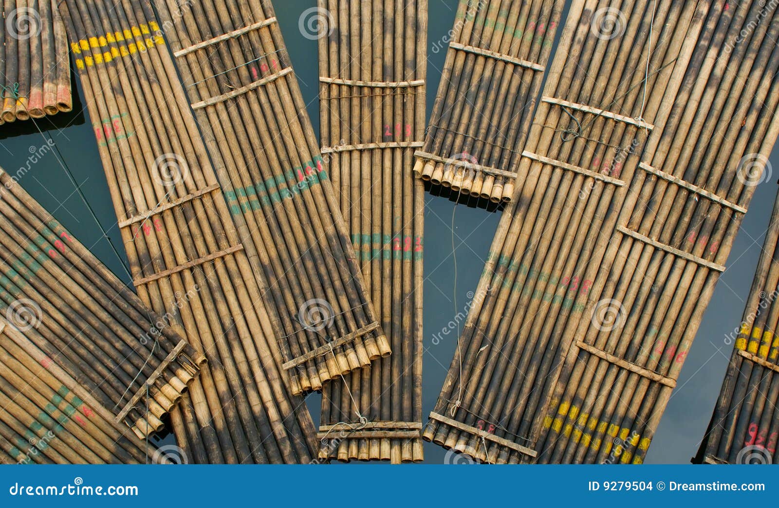 Traditional Chinese Bamboo Rafts Stock Photo - Image of rafting ...
